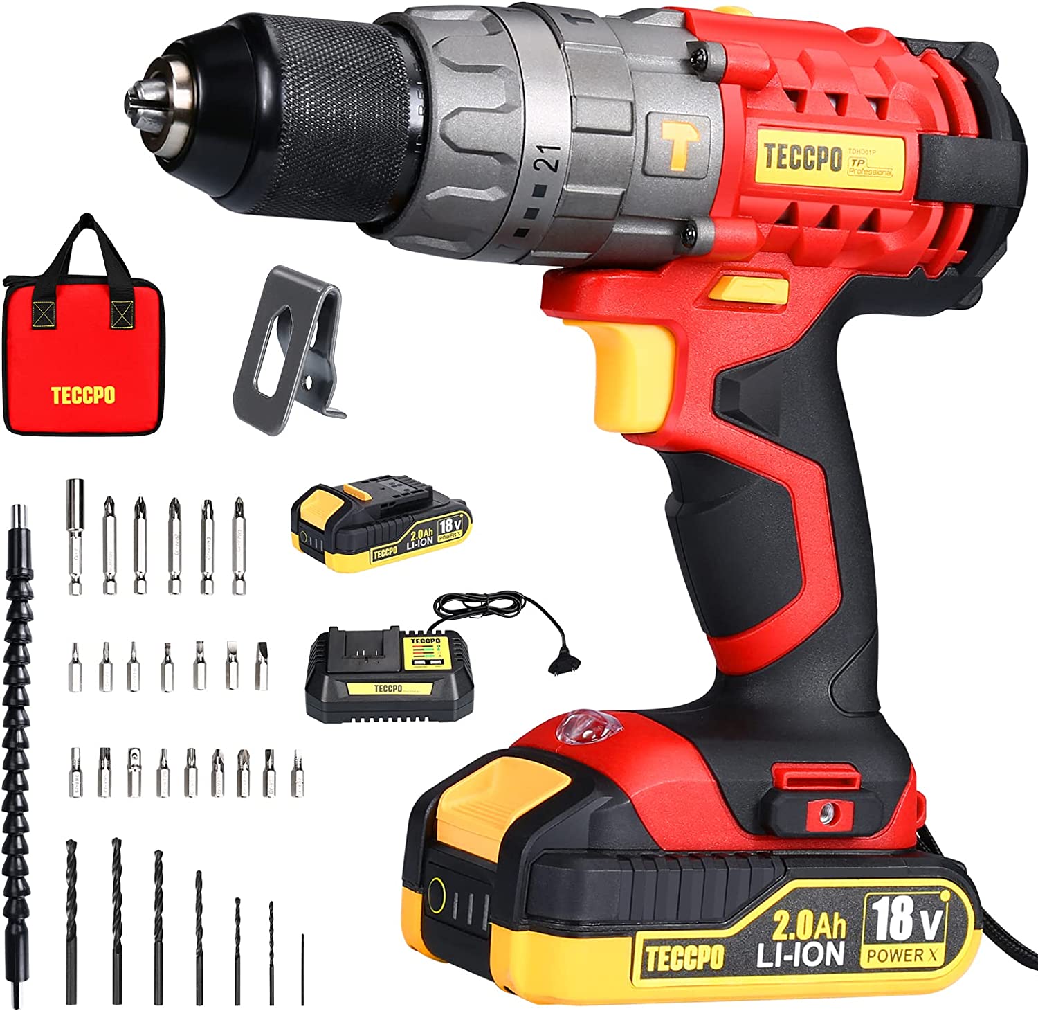 Taladro Teccpo atornillador inalámbrico 60 Nm